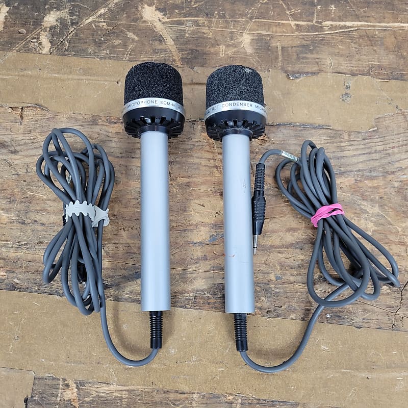 Pair of Sony ECM-18 Electret Condenser Microphones With Cases | Reverb