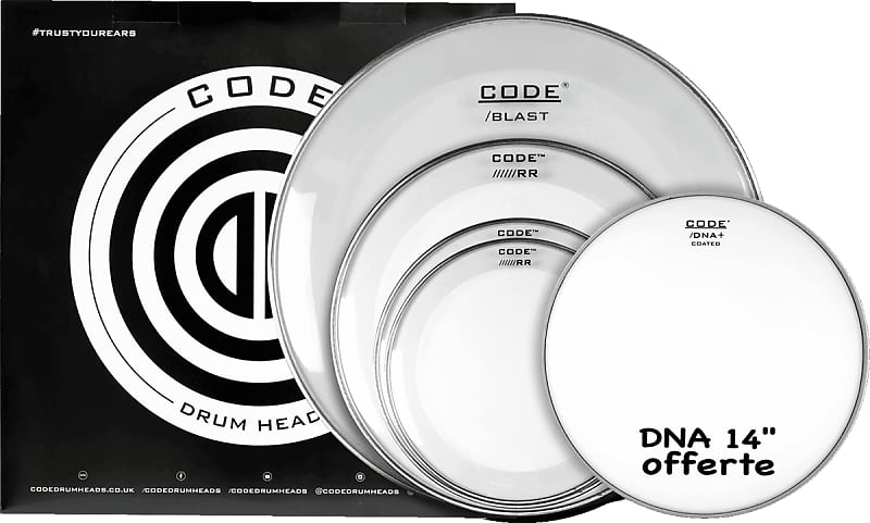 Code Drumheads FPRRCLRS - Tom full pack reso ring clear | Reverb