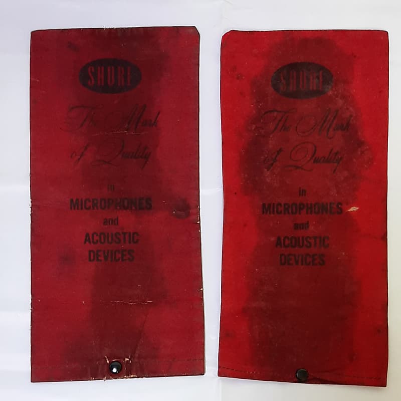 2- Vintage Shure Red Velvet Microphone Bag / Cover | Reverb
