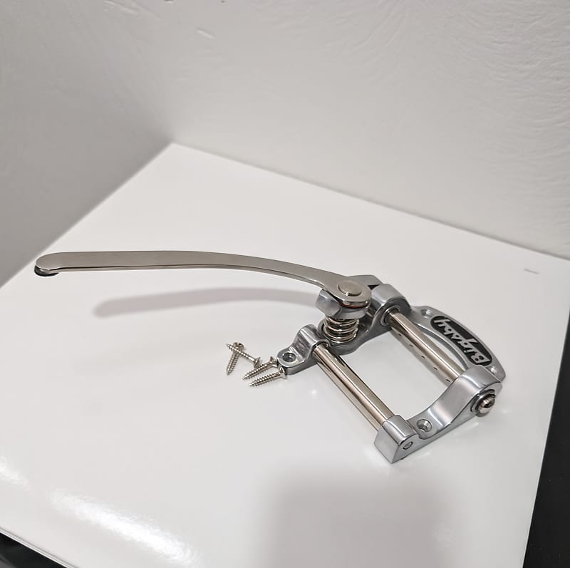 Bigsby B5 Vibrato Tailpiece, String-Thru, Polished Aluminum | Reverb