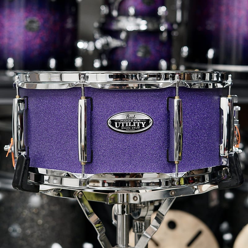 Pearl Modern Utility Maple Snare Drum - Custom Purple Sparkle | Reverb