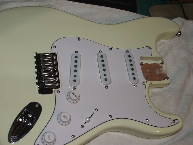 Vintage Creme White Strat Style Loaded | Reverb