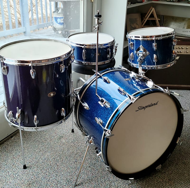 Vintage Slingerland Drum Kit - Swingmaster 1964 - Blue | Reverb