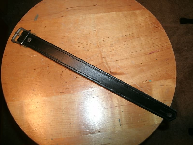NOS Vox Python guitar strap buckle end tab black leather | Reverb
