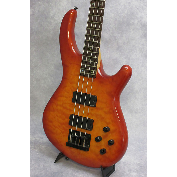 Dean Edge Q4 4-String Bass Guitar Quilted Maple Orange Burst | Reverb