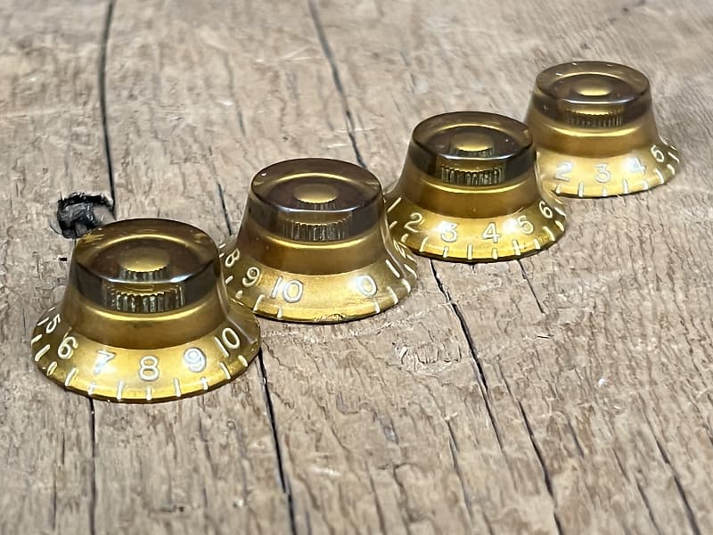 Gibson Bell Hat Bonnet Knobs Gold Les Paul ES Burst 1959 | Reverb