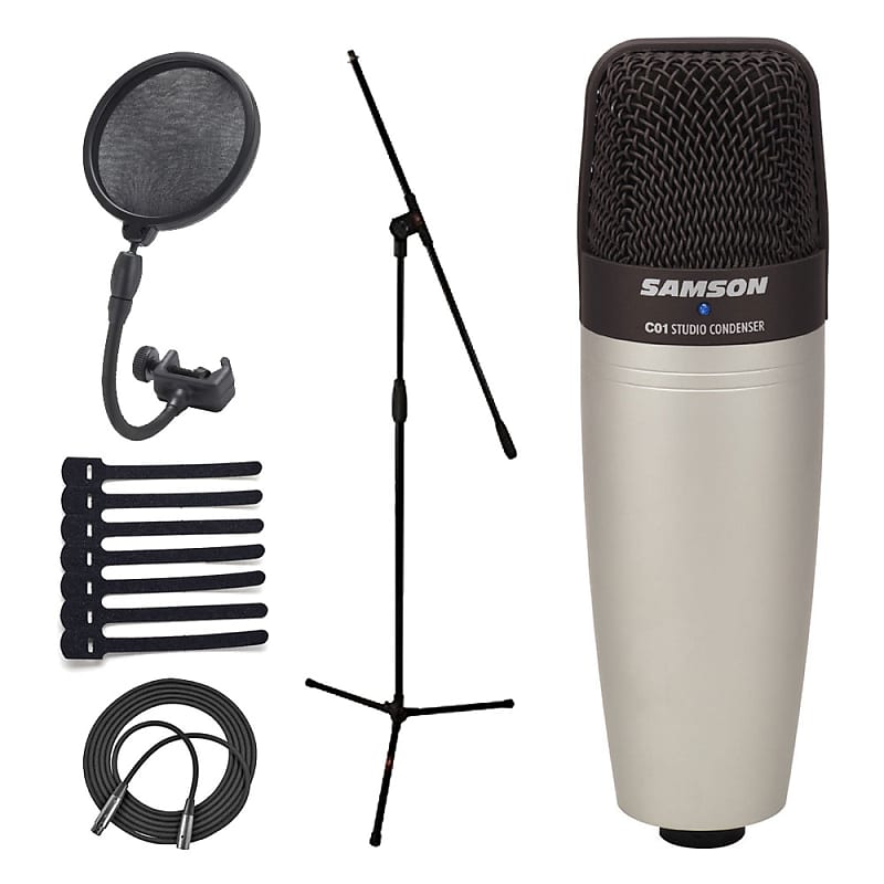 Samson C01 Studio Condenser Mic + Pop Filter and Gooseneck + | Reverb