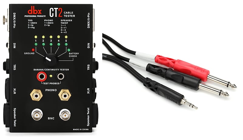 dbx CT2 Audio and DMX Cable Tester Bundle with Hosa CMP-159 | Reverb