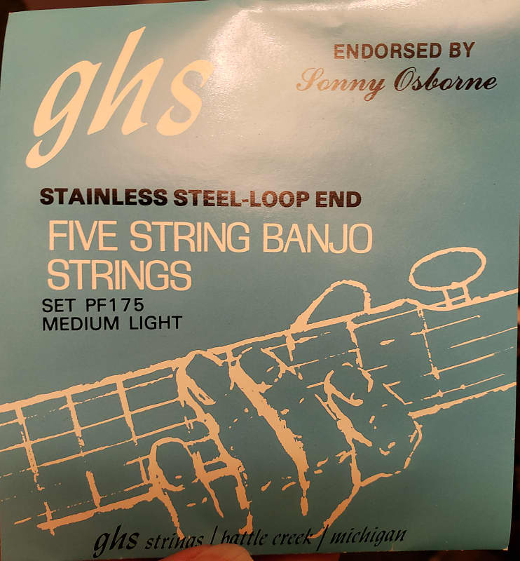 GHS PF 175 Medium Light Banjo Strings 1990s Stainless Steel | Reverb