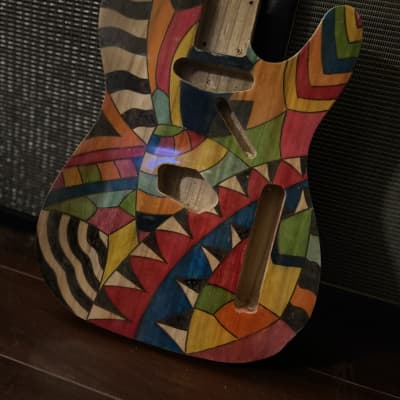 Custom Psychedelic Fender Tele Body - Multicolor | Reverb