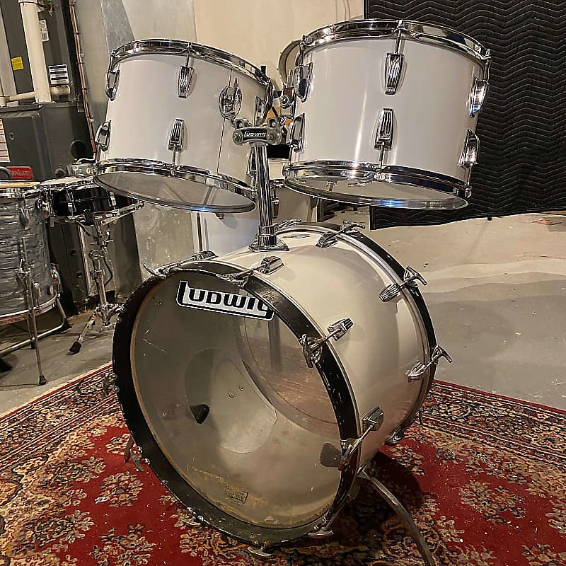 Ludwig Drum Set-1979 (13, 14, 16, 22) in White Cortex PRICED | Reverb