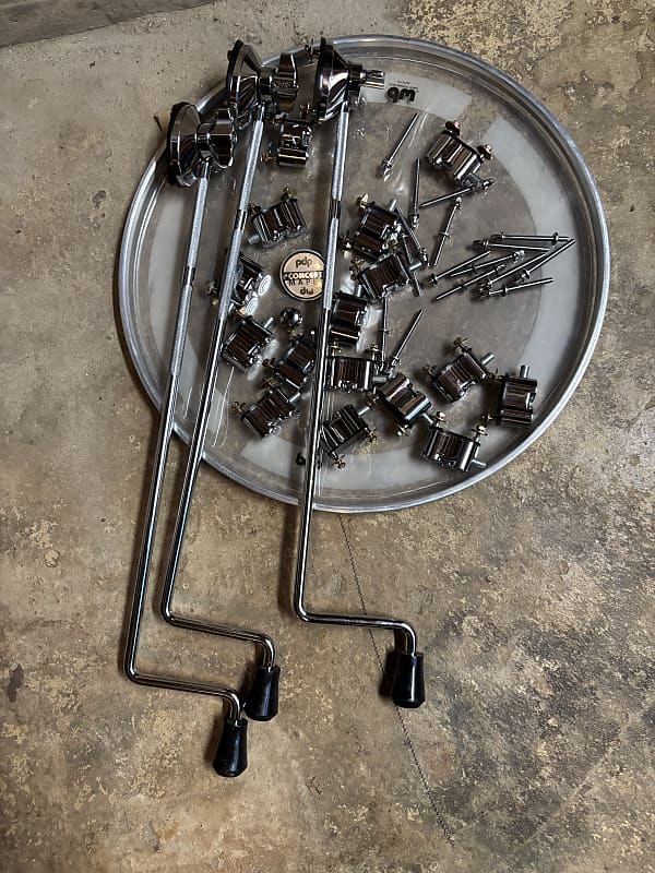 DW PDP Concept Chrome hardware bass drum spurs lugs stm legs | Reverb