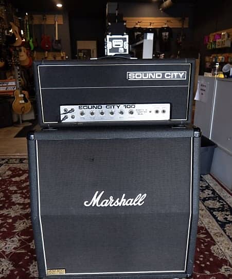 Sound City 100 1969 (1970s Head Box) - Black, Silver Plate | Reverb