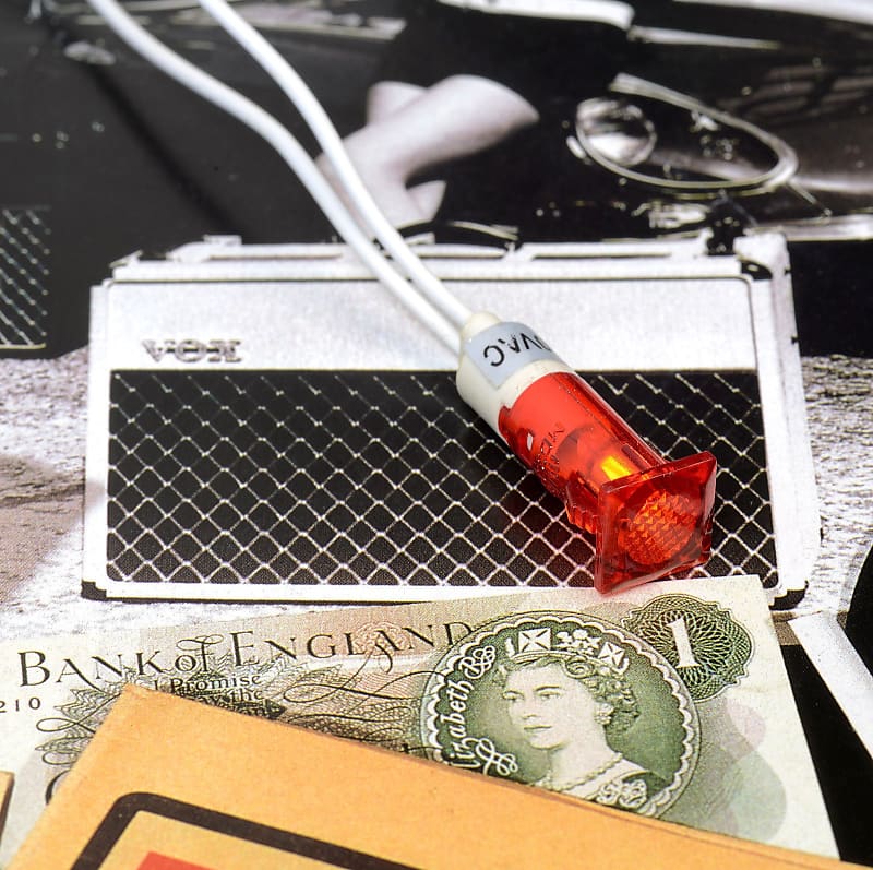 Red British '60s Style 120VAC Snap In Tube Amp Pilot Light | Reverb