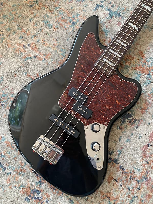 Fender Squire Jaguar Bass 2011 Black With Tortoiseshell | Reverb