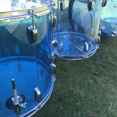 1972 Ludwig Blue Vistalite 9pcs Kit 24” 18” 16” 15” 14” 13” | Reverb