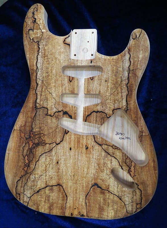 Highly Spalted Maple Top/ Swamp Ash Strat Style body - | Reverb