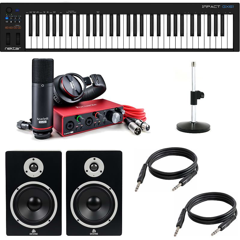 Nektar Impact GX61 + Studio Bundle with 6-inch Studio | Reverb