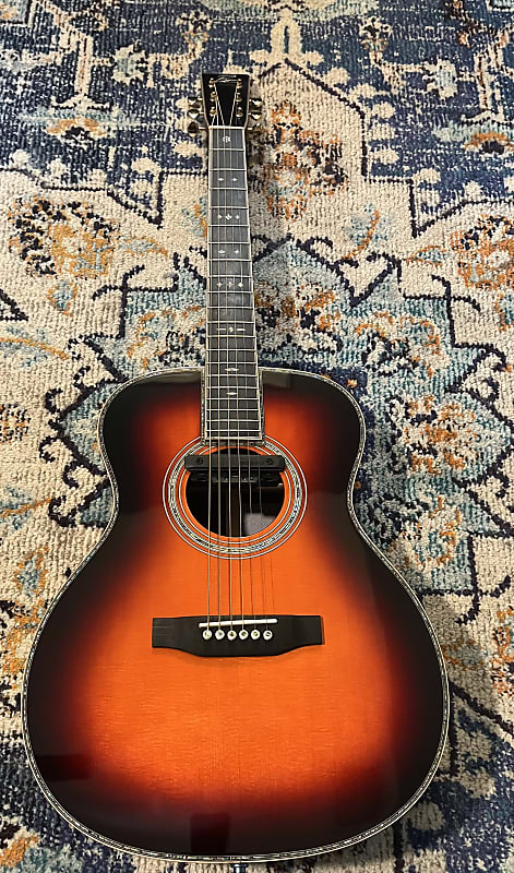 Byron Dark Burst OM A/E guitr-All solid NEW YEARS SALE | Reverb