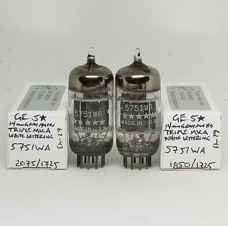 GE 5 Star 5751WA Gray Plate Triple Mica Pair NOS ECC83 5751 | Reverb