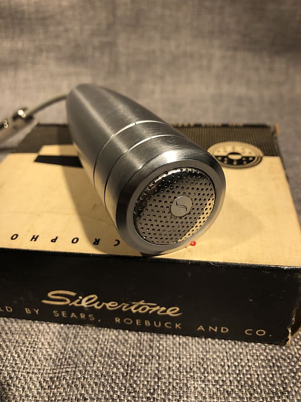 Silvertone Silver Bullet 1950s Harp Mic in Brushed Metal with | Reverb