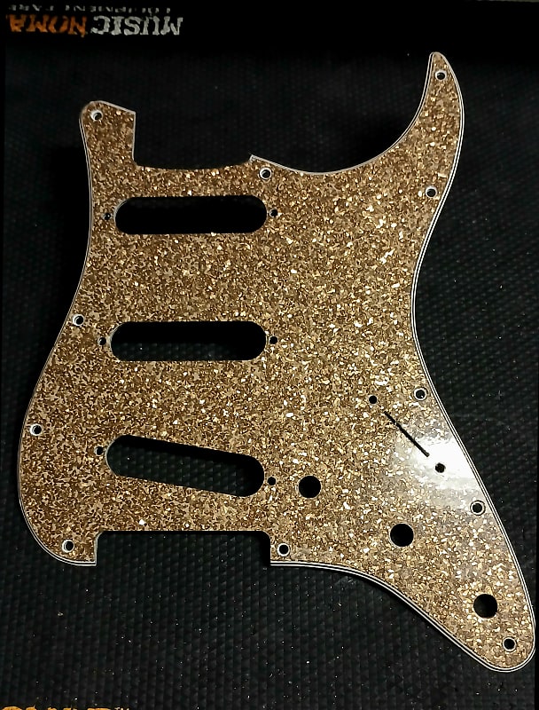 Fender Genuine Gold Sparkle11 hole sss strat pickguard - Gold | Reverb