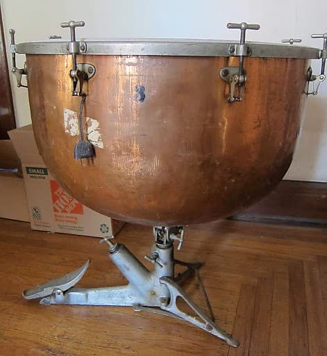 Two Vintage Ludwig Copper Pedal Timpani | Reverb