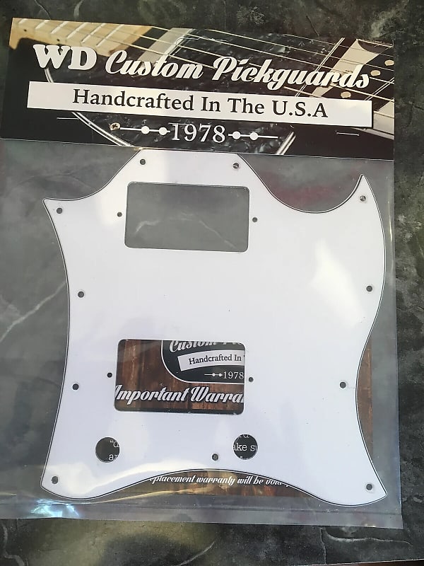 White 3 Ply Full Face Batwing Pickguard for Gibson SG | Reverb Canada