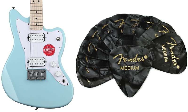 Squier Mini Jazzmaster HH Electric Guitar - Daphne Blue with | Reverb