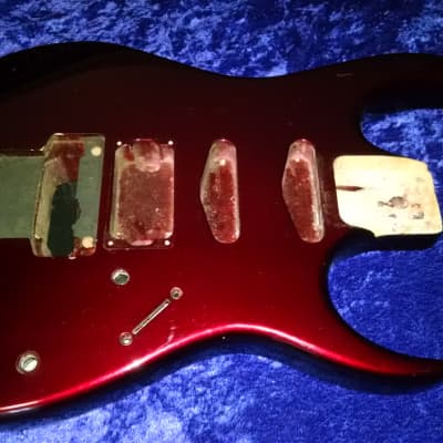 90s Ibanez Ruby Flamed Maple 22 Fret RG HSH Square Heel Body | Reverb