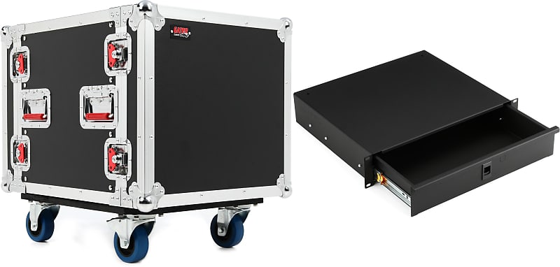 Gator G-TOUR 10U CAST ATA Wood Rack Case with Casters Bundle | Reverb