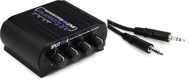ART SPLITMix4 Passive 4-channel Mixer / Splitter Bundle with | Reverb