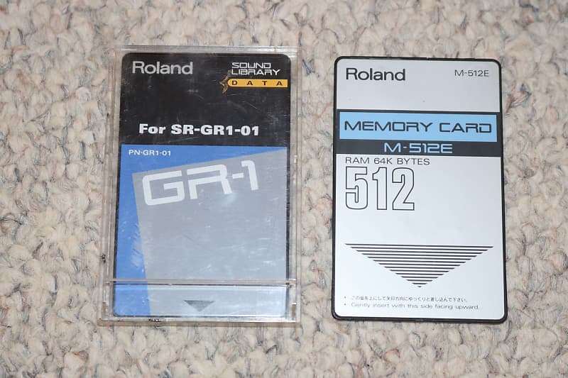 Vintage Roland Synth Cards SR-GR1-01 & Memory Card M-512E | Reverb