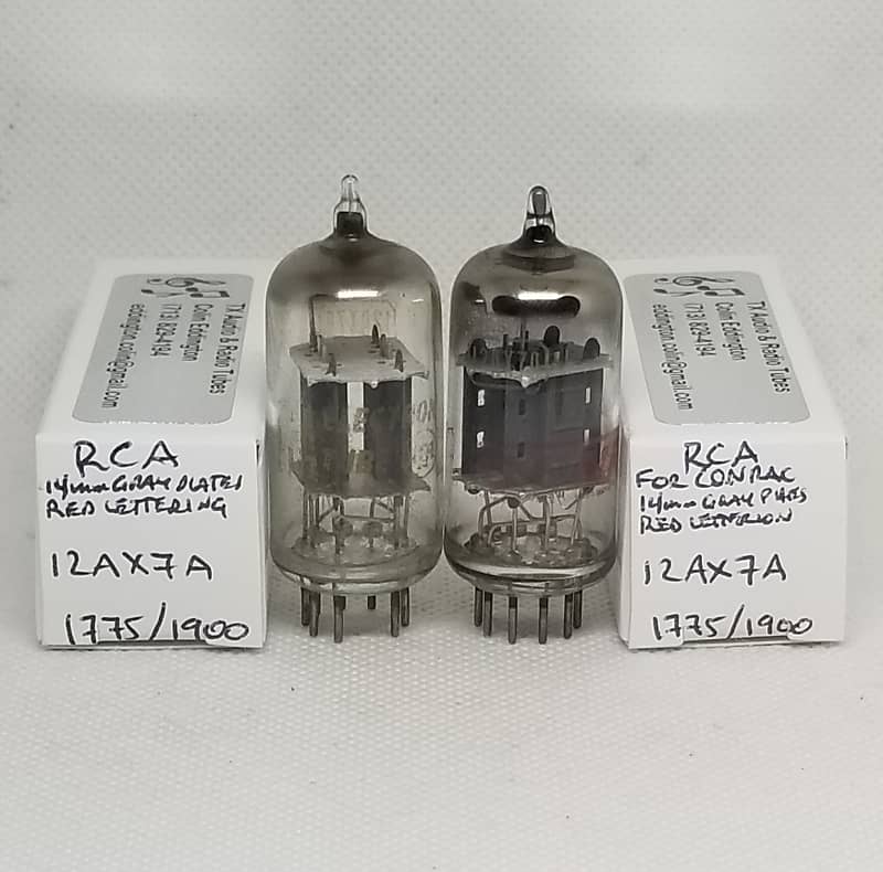 RCA 12AX7A Gray Plate Well Matched (6.5%) Pair NOS ECC83 | Reverb