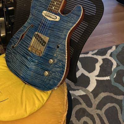 Partscaster Telecaster T Style 2020 - Blue Flame Maple | Reverb