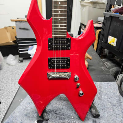BC Rich Bronze Warlock Black Gloss with Red Graphic | Reverb