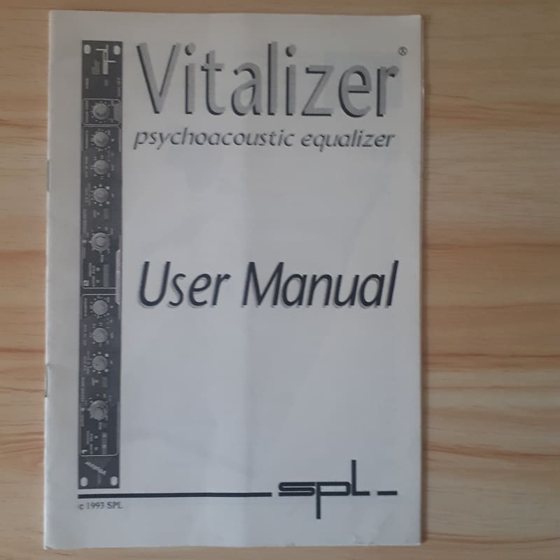 SPL Vitalizer Psychoacoustic Equalizer User Manual 1993 | Reverb