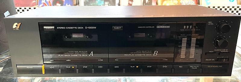 Sansui D-1000W Dual Cassette Tape Player/Recorder 1987 Black | Reverb