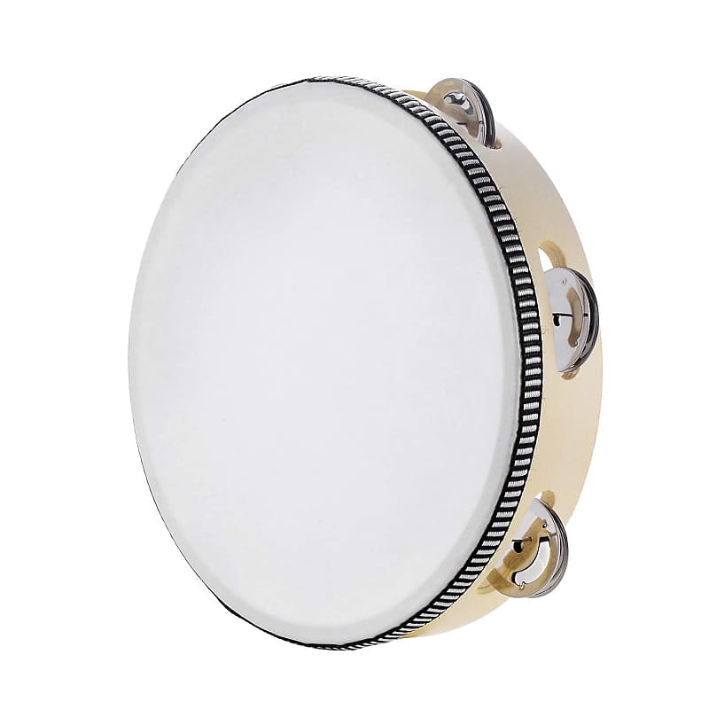 8 Inch Tambourines for Adults Wooden Hand Drum with Metal | Reverb