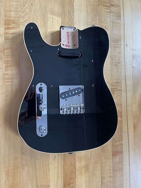 Unbranded Left Handed Telecaster Custom Loaded Body Black | Reverb