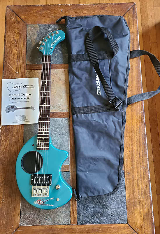 Fernandes Nomad Deluxe mini travel guitar - Blue / Green | Reverb
