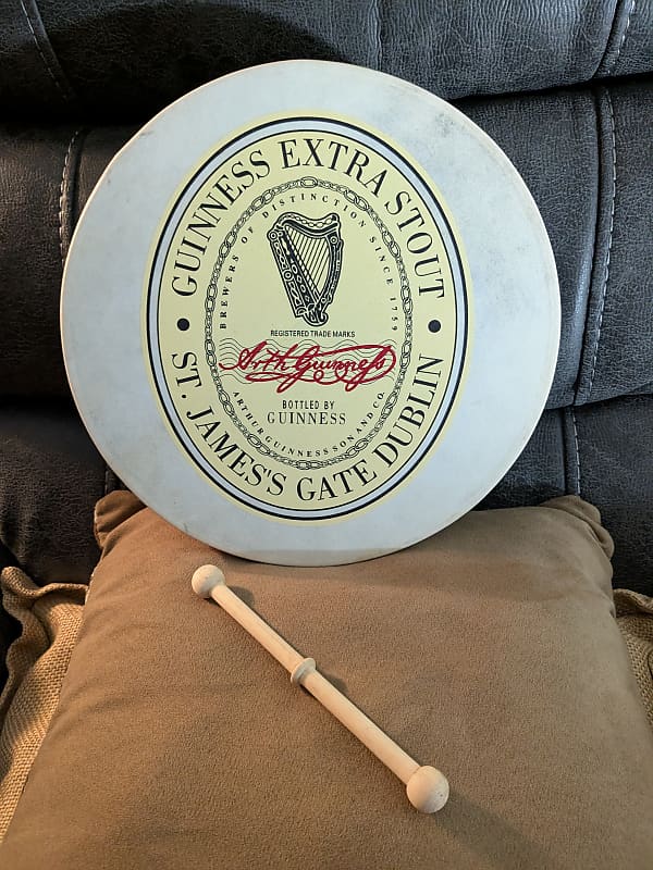 Mint Guinness 12" Bodhran/ St. James Gate w/ Tipper | Reverb