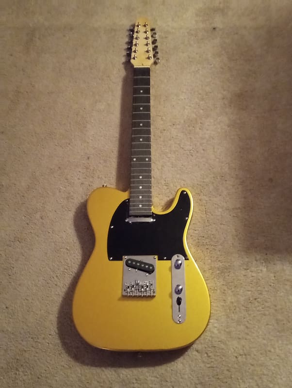 Custom 12 String Tele style* 12string 22 - Sparkle gold nice | Reverb