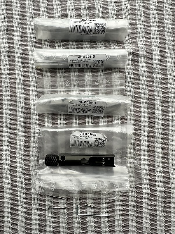 ABM 3901 3901B Single String Fine Tuner Headless Bass Bridge, | Reverb