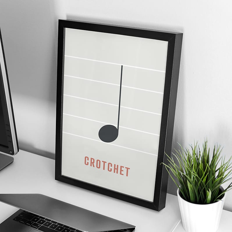 Crotchet Note Print - Music Theory Poster, Quarter Note, | Reverb