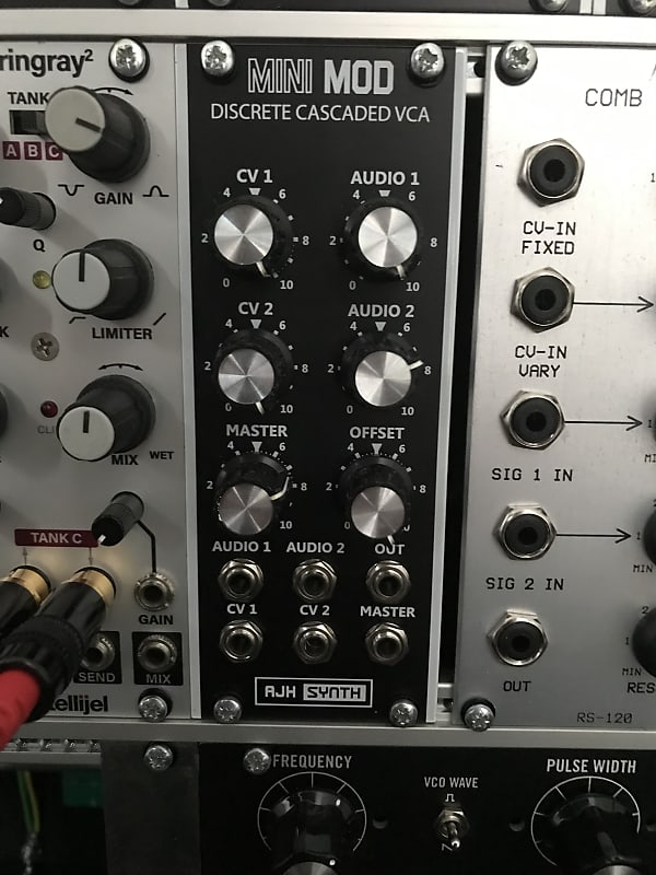 AJH Synth Minimod Discrete Cascaded VCA Vintage Black Moog | Reverb UK