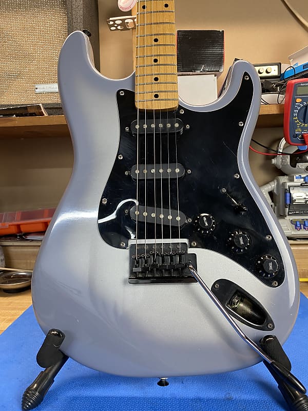 Stinger (by Martin) 1980s MIK Blue Silverburst strat style | Reverb