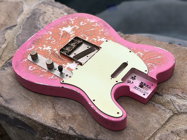 Real Life Relics Tele Telecaster Body Aged Pink Paisley #2 | Reverb UK
