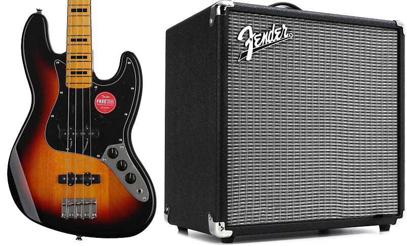 Squier Classic Vibe '70s Jazz Bass - 3-Tone Sunburst Bundle | Reverb