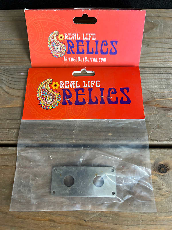 Real Life Relics Aged Nickel Stereo Jack Plate With Screws | Reverb UK
